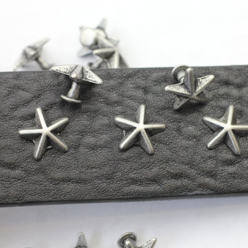 10 DarkAntique Silver Star Rivets for leather craft, $ 2,75