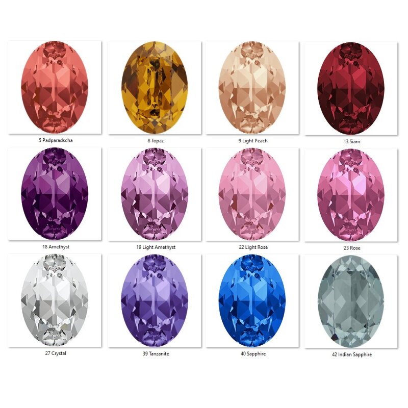 18x13 mm oval Swarovski Crystal, 6,45