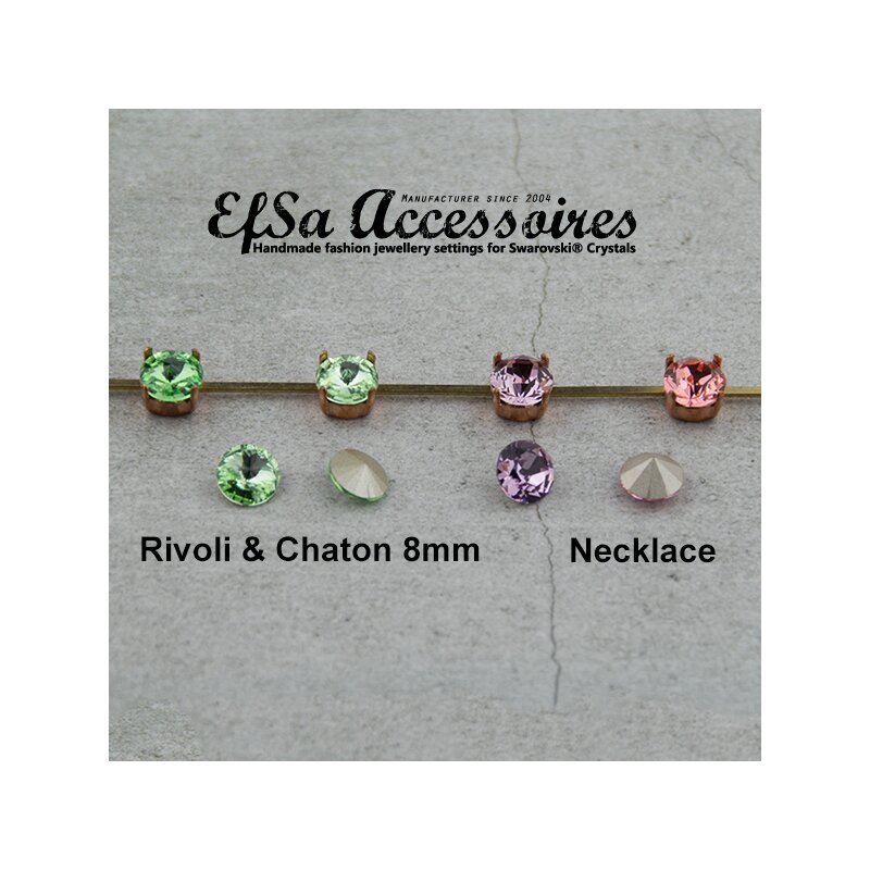 1 m empty cupchain necklace for 8 mm Chatons Crystals, 29,99