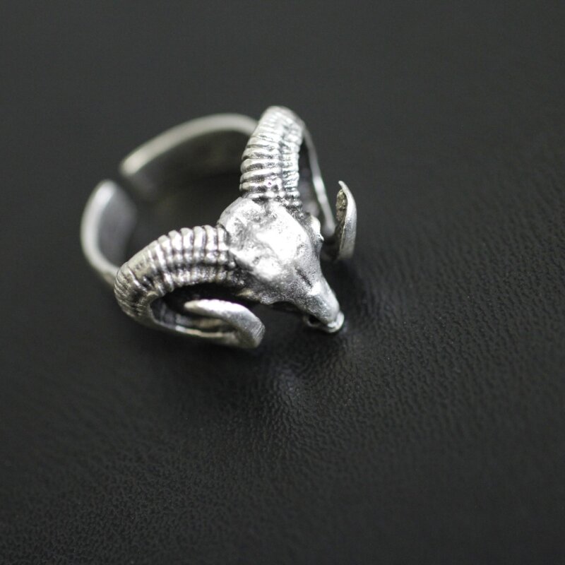Ram horn ring, Ram head ring, Aries Ring, 7,14
