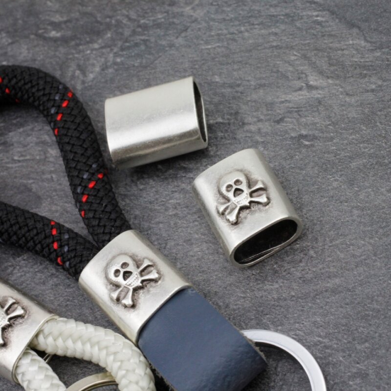 1 Skull Keychain Findings, Keychain Slider beads, 1,79